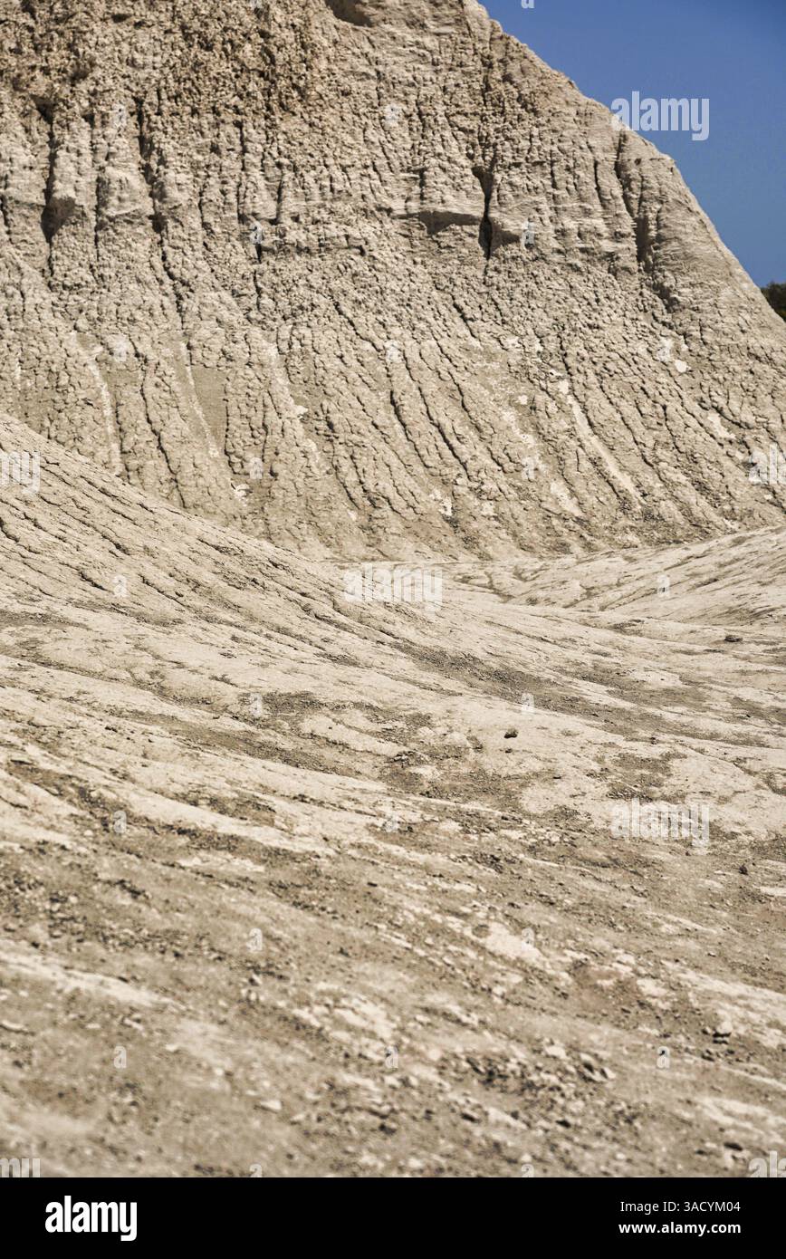 Detail of structures of eroded hills of Komolithi earth pyramids on the ...
