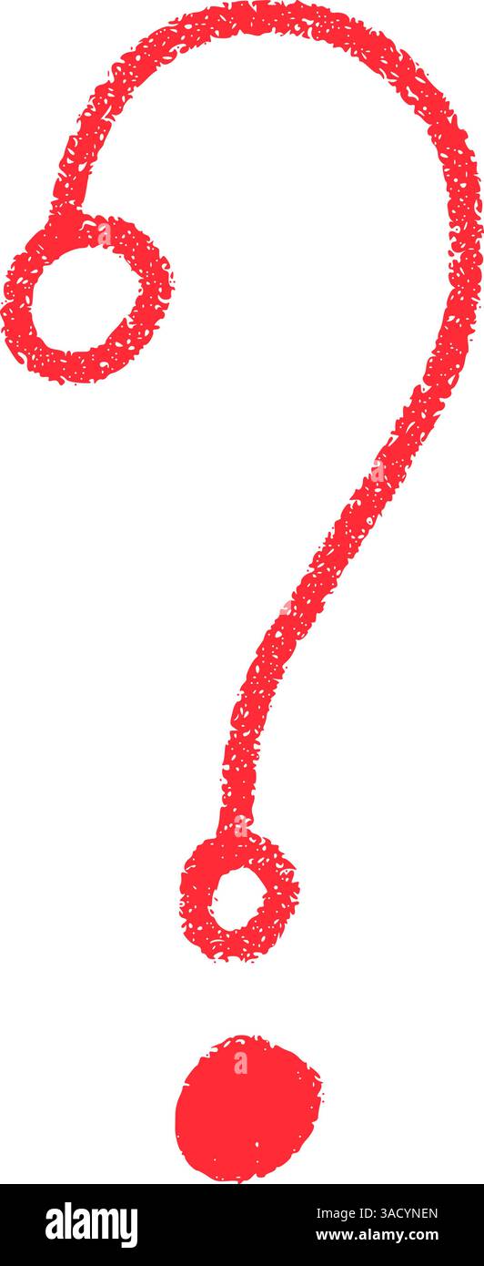 Hand-drawn question mark icon with sketch-style details. Curious doodle ...