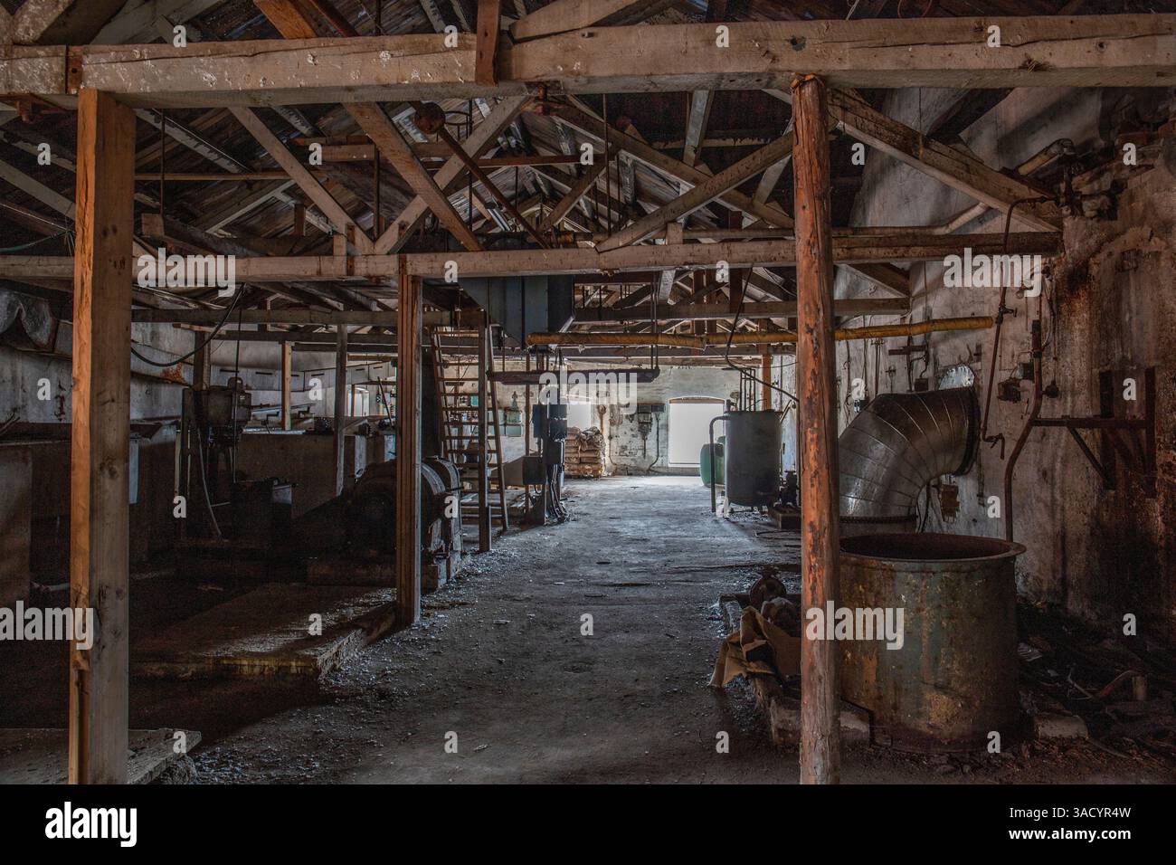 Old abandoned paper factory, historic and typical factory building as a ...