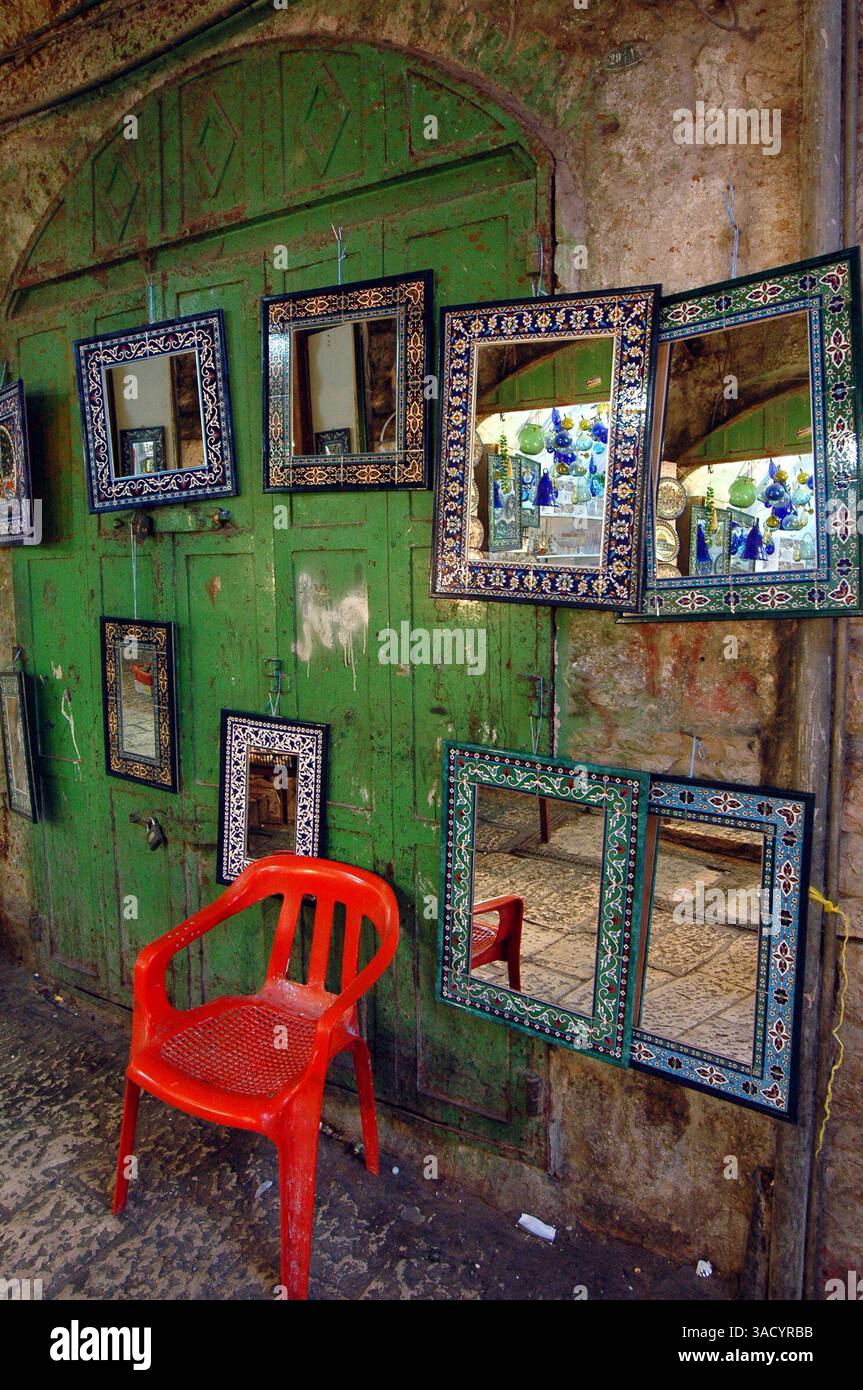 Jan 23, 2006; Jerusalem, Palestine; Mirrors on display in the old ...