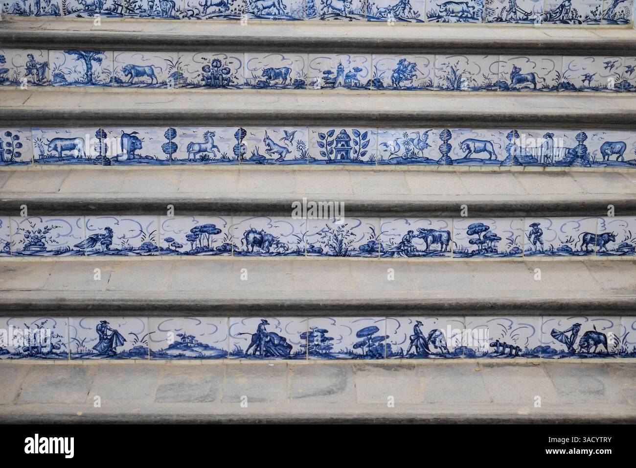 Rhonda, Spain. Spanish steps with tiles Stock Photo - Alamy