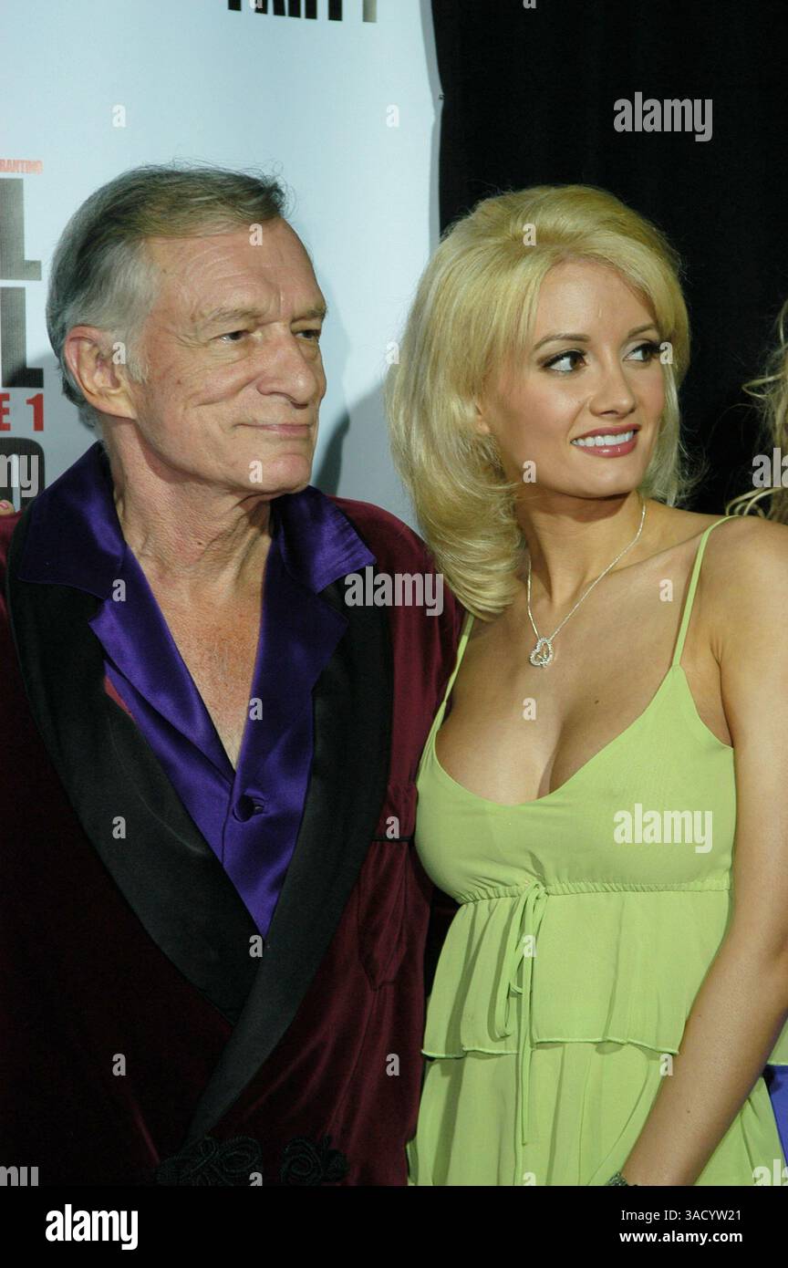 Apr 13, 2004; Hollywood, CA, USA; HUGH HEFNER and Playboy bunny HOLLY ...