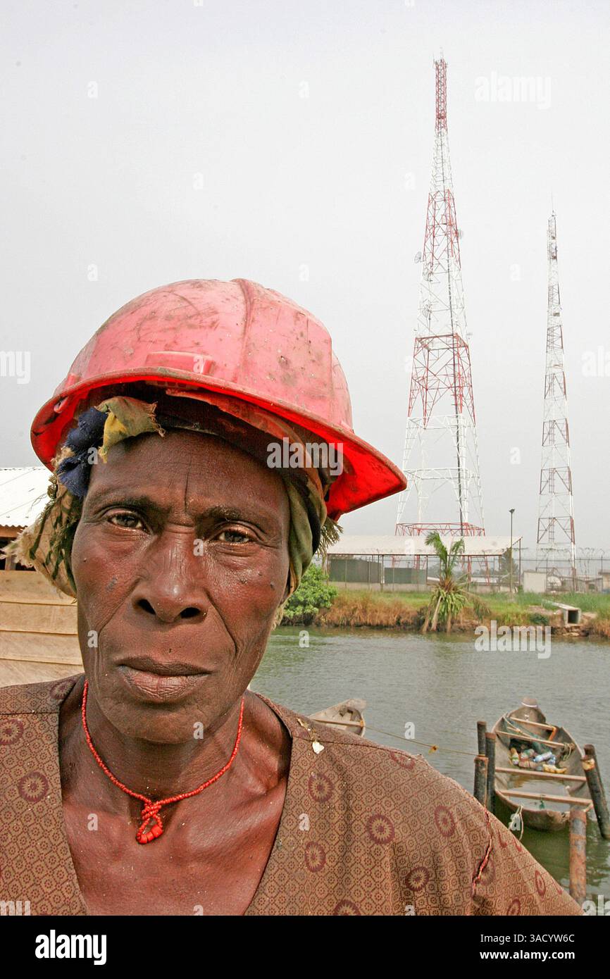 Jan 24, 2005; Nembe Creek Town, Bayelsa State, NIGERIA; An elderly ...