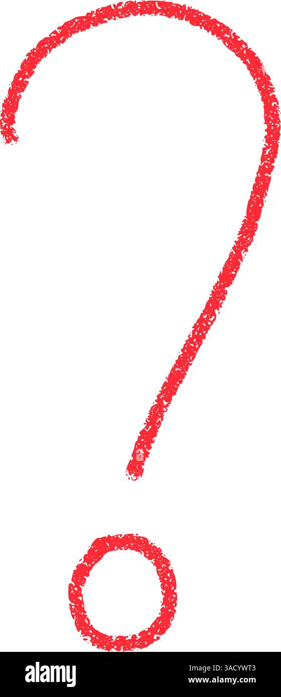 Hand-drawn question mark icon with sketch-style details. Curious doodle ...