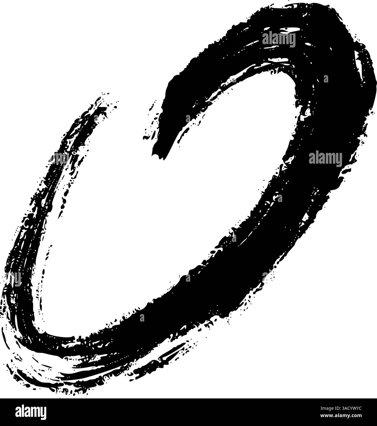 Hand-drawn brush strokes and doodle lines, oval and circular marker ...