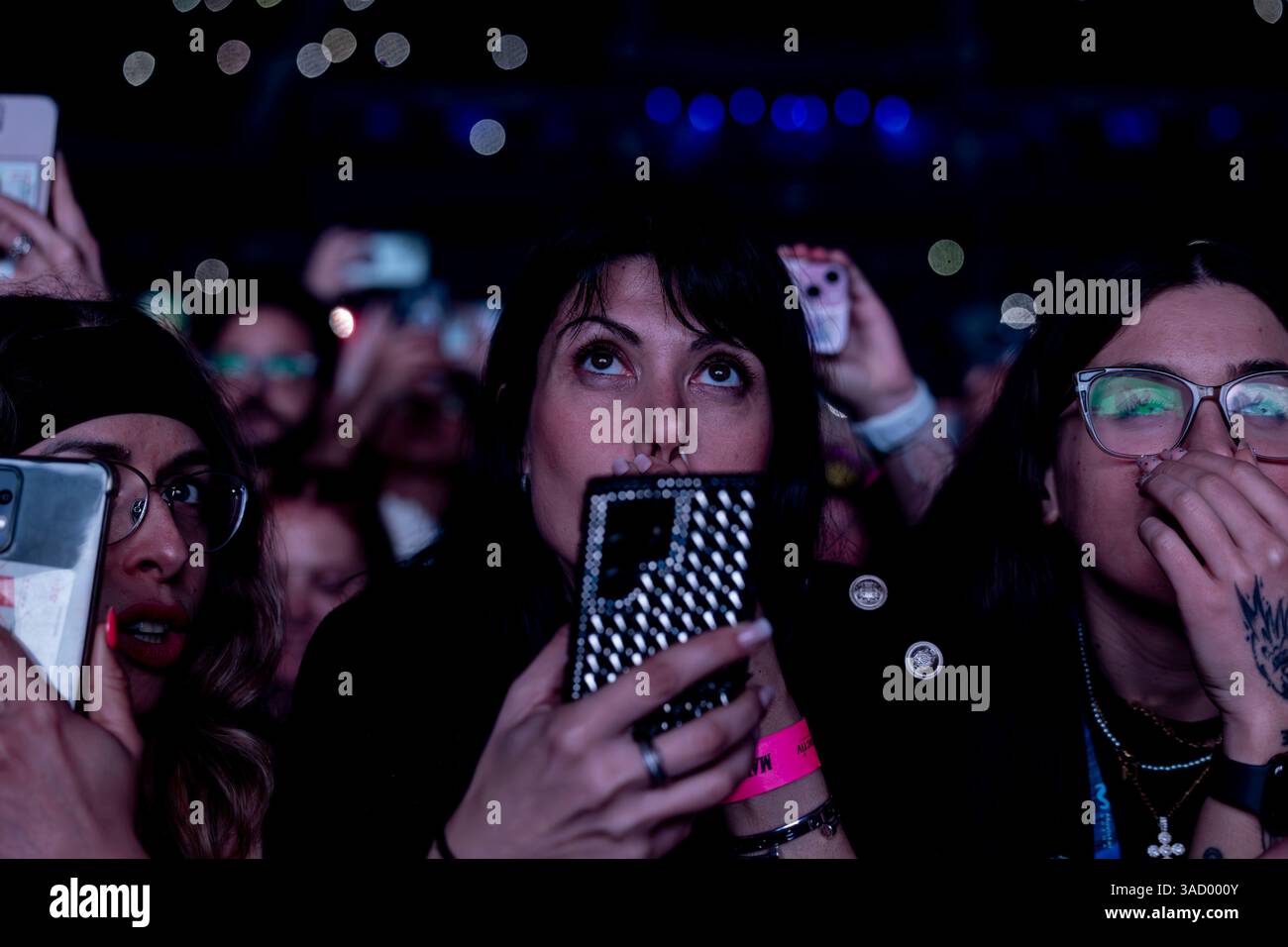 Several people during a concert of the singer Maluma, at the Movistar ...