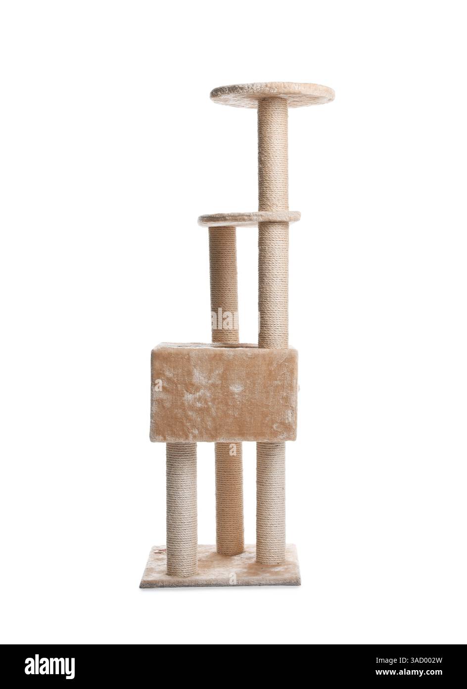 Big cat tree with scratching poles isolated on white Stock Photo - Alamy