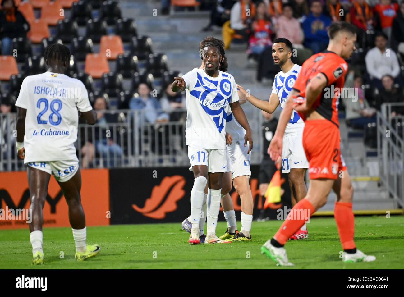 27 Mattheo XANTIPPE (gf38) - 17 Shaquil DELOS (gf38) during the Ligue 2 ...