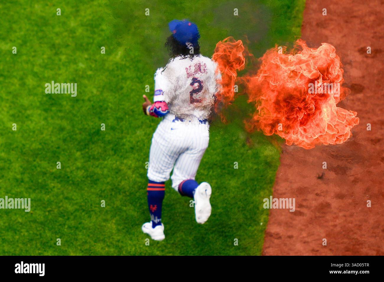New York Mets' Luisangel Acuña is introduced before a baseball game ...