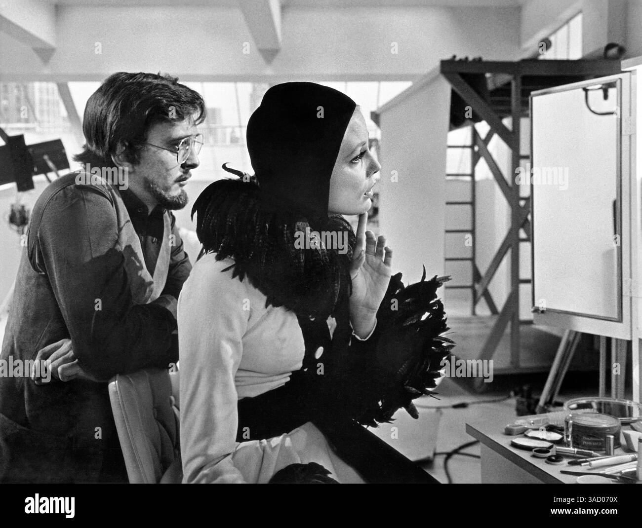 David Hemmings, Jodi Wexler, on-set of the film, "The Love Machine ...