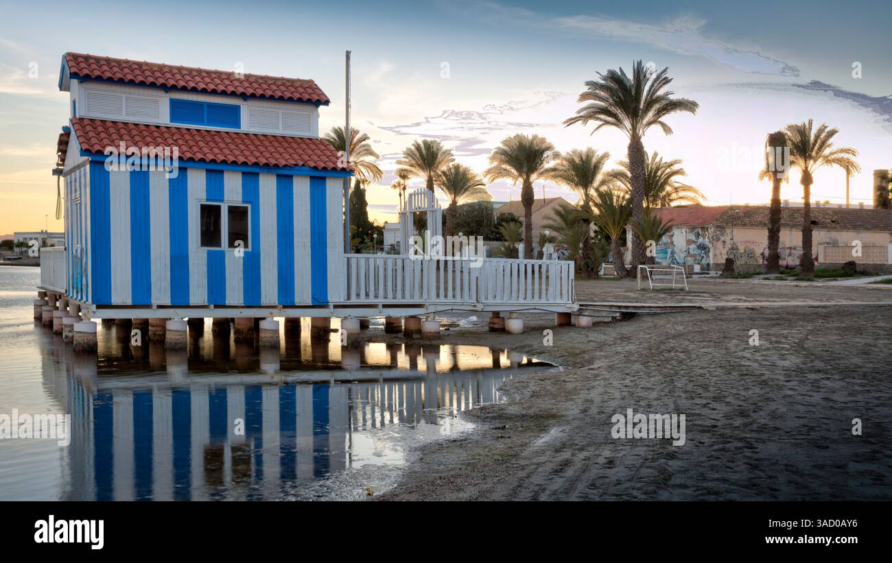 Playa La Concha, Balneario, blue hour, beach, Mar Menor, Los Alcazares ...