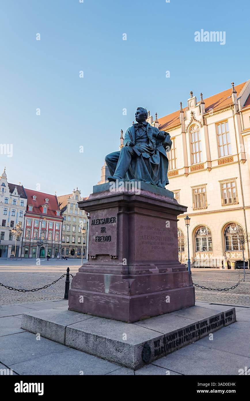 Statue of Aleksander Fredro in Wroclaw's Historic Old Town Square Stock ...