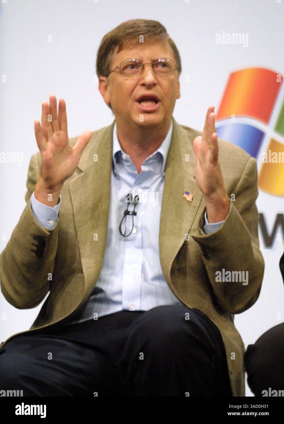 Oct 25, 2001; New York, NY, USA; Founder & CEO of Microsoft BILL GATES ...