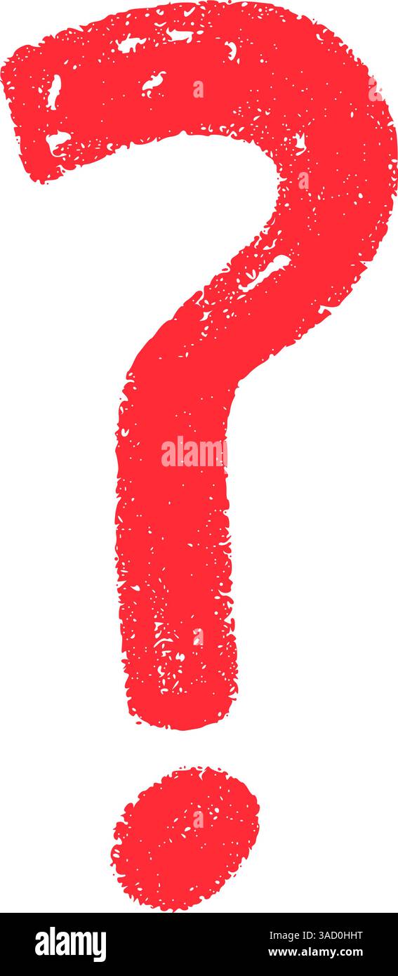 Hand-drawn question mark icon with sketch-style details. Curious doodle ...