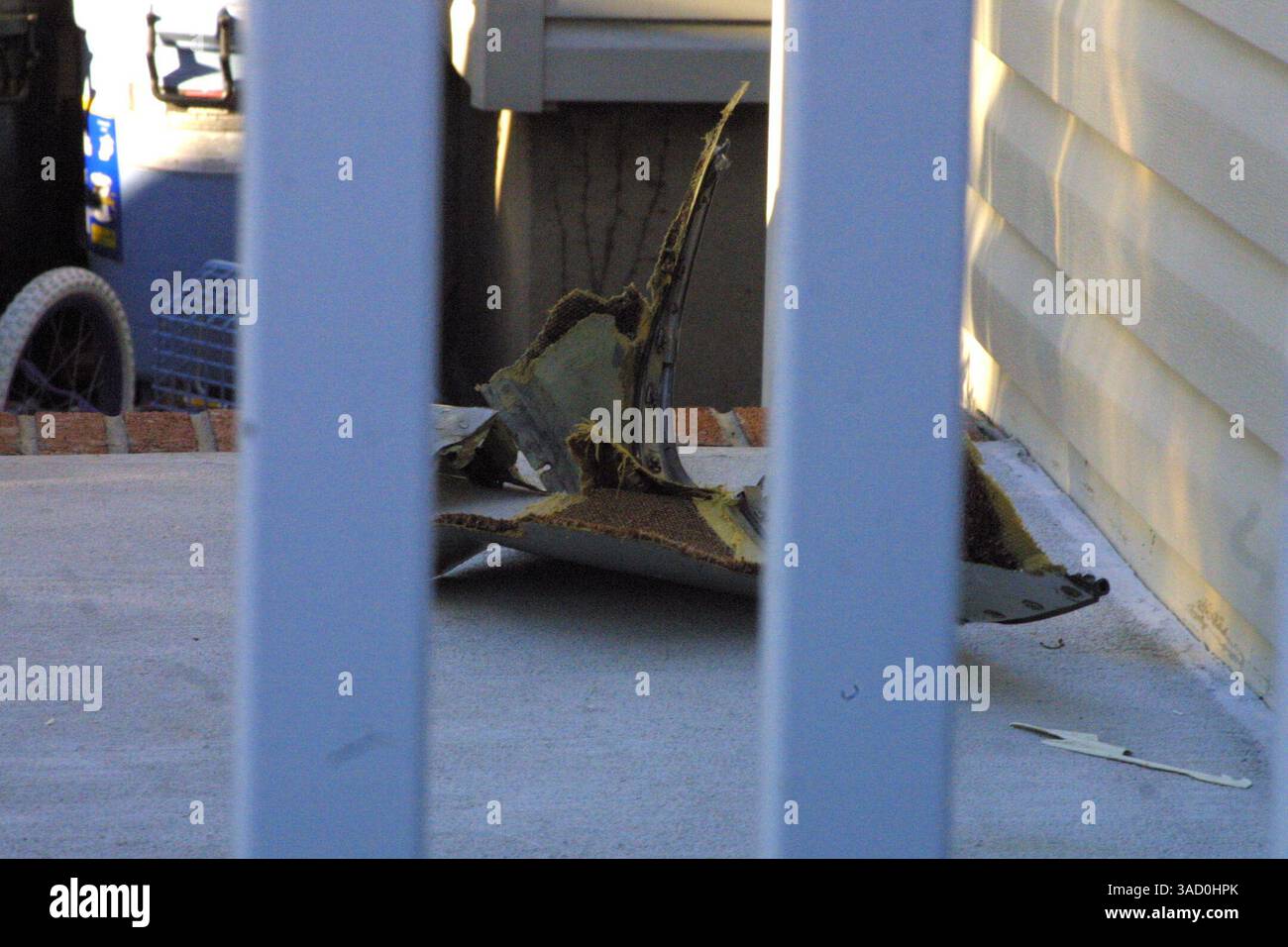 Nov 12, 2001; Queens, NY, USA; A piece of the wreckage of American ...