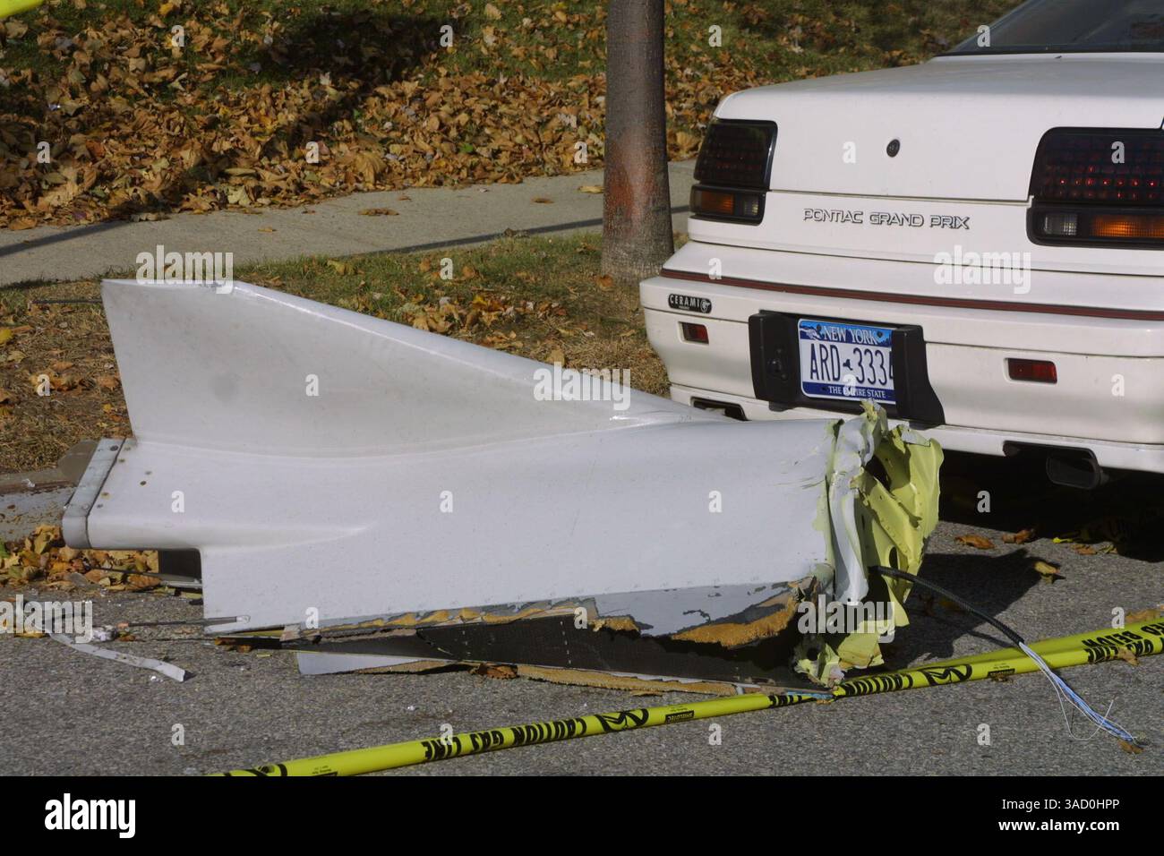 Nov 12, 2001; Queens, NY, USA; A piece of the wreckage of American ...