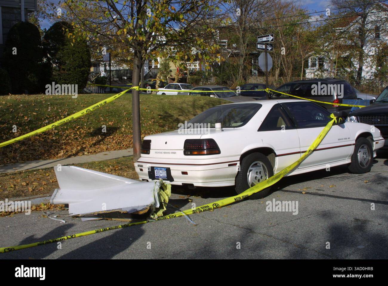 Nov 12, 2001; Queens, NY, USA; A piece of the wreckage of American ...