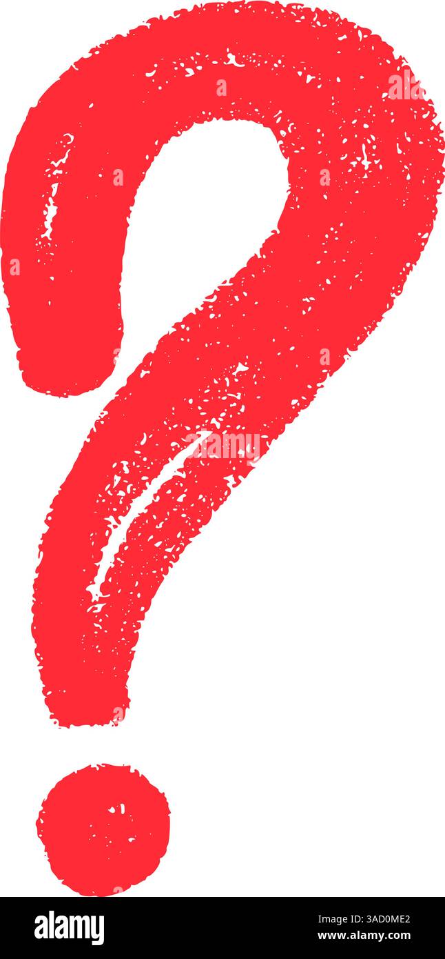 Hand-drawn question mark icon with sketch-style details. Curious doodle ...