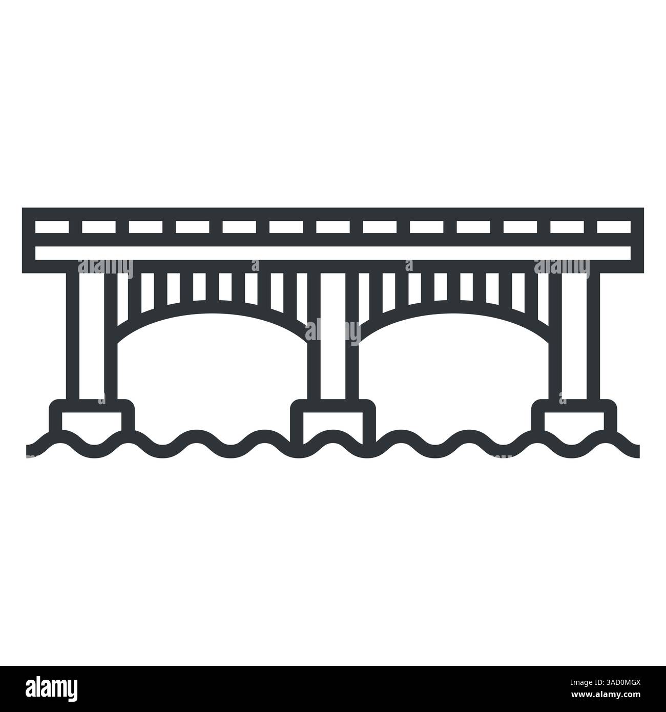 Bridge icon in flat style. Road business concept. Vector illustration ...