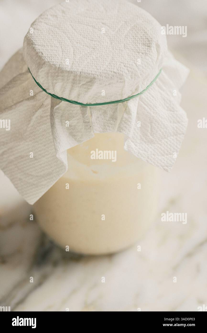 Sourdough bread in jar close hi-res stock photography and images - Alamy