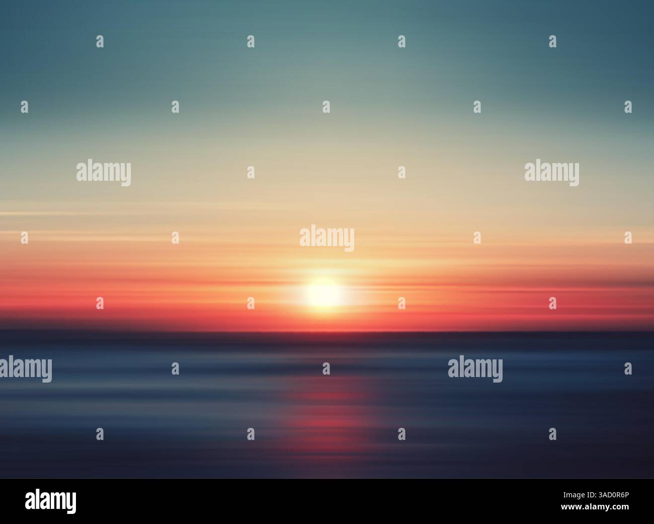 Serene Sunset Over Ocean Horizon With Vibrant Colors and Gradient Sky ...