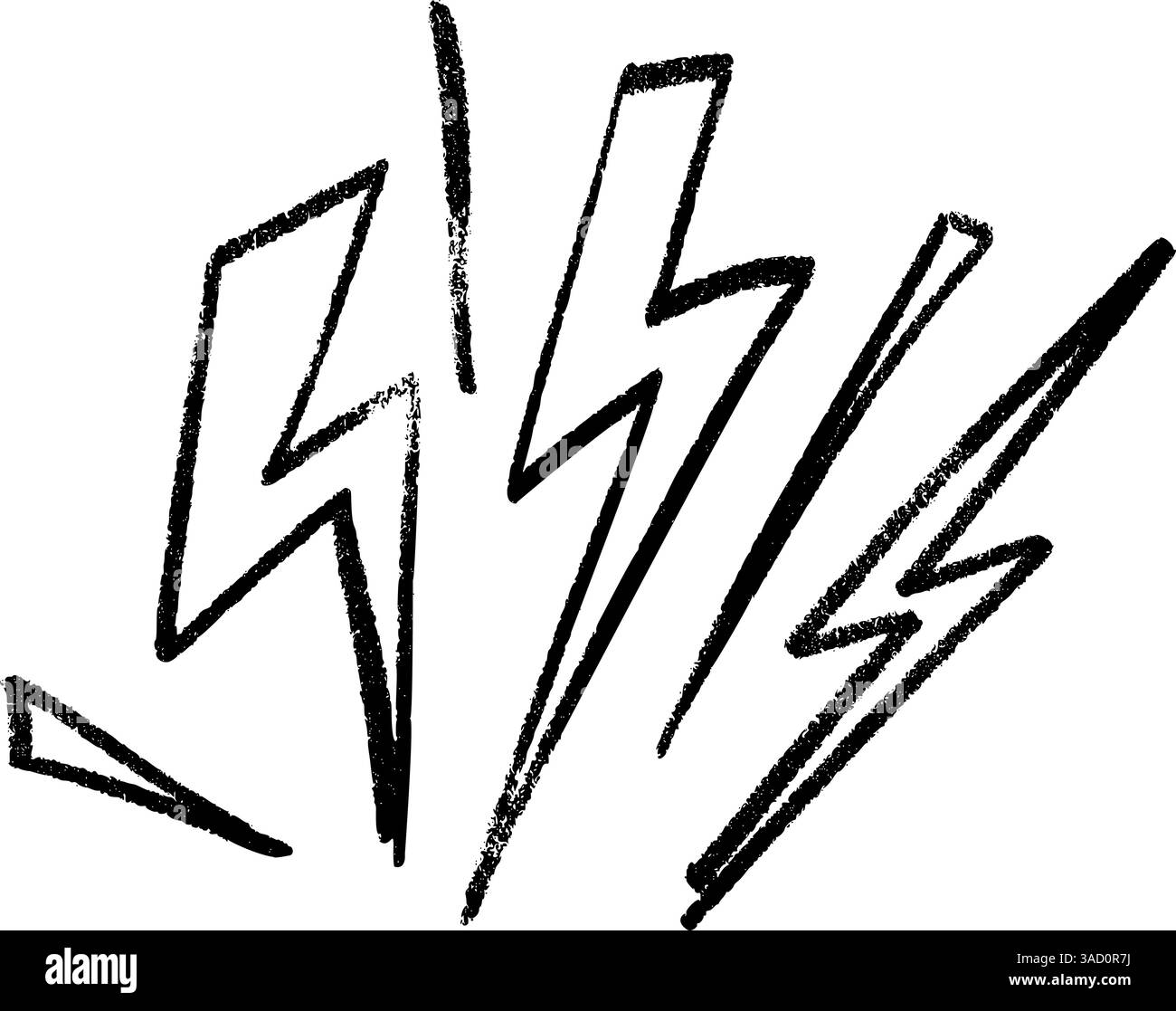 Hand drawn electric lightening Cut Out Stock Images & Pictures - Alamy