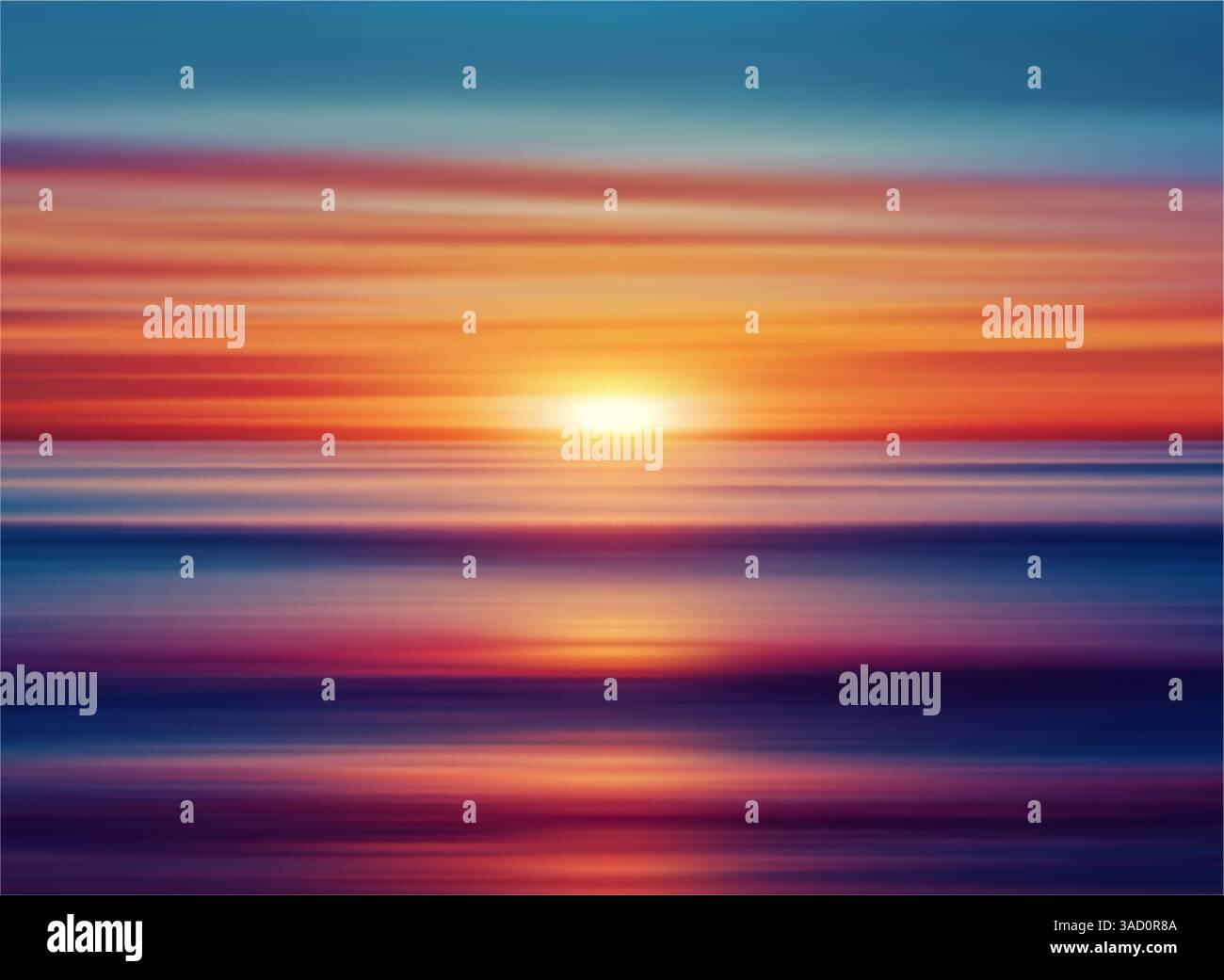 Vivid Sunset Abstract Vector Illustration, Vibrant Horizon Render With ...