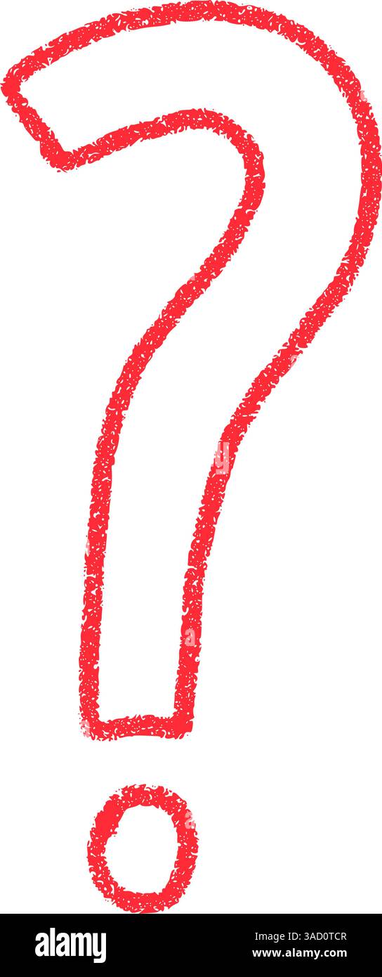 Hand-drawn question mark icon with sketch-style details. Curious doodle ...