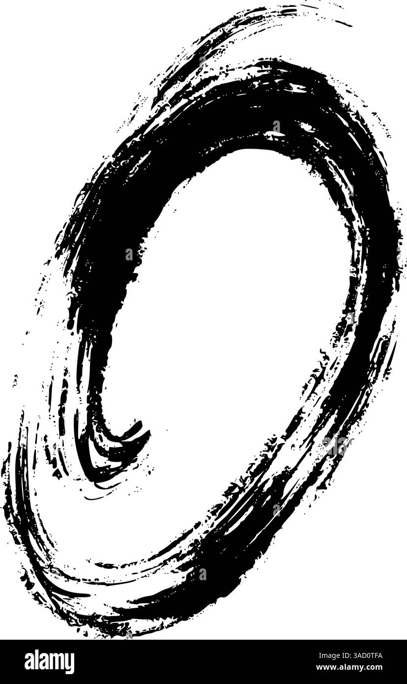 Hand drawn oval and circular doodle lines with brush, pen, and marker ...