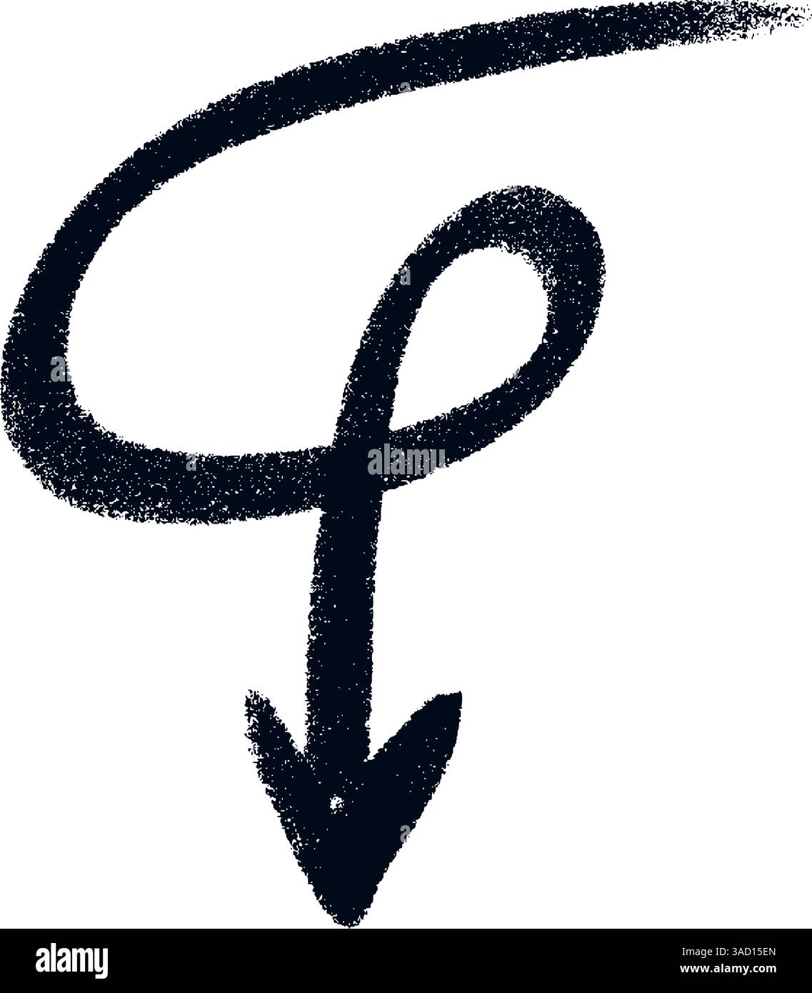 Doodle emphasis arrow icon. Design quirky twist zigzag line, spring ...