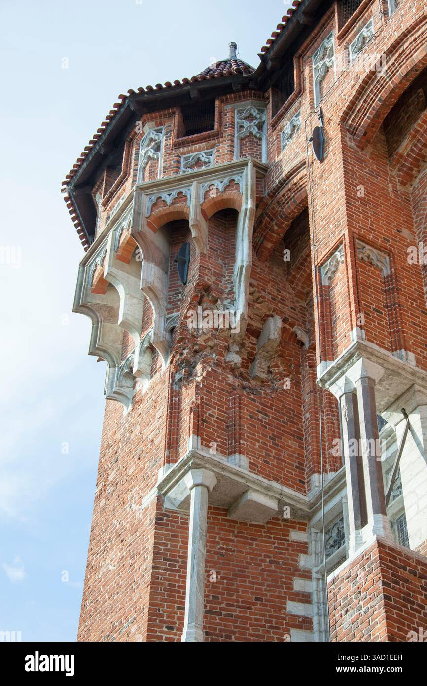 The view of 13th century Malbork Castle broken tower (Poland Stock ...
