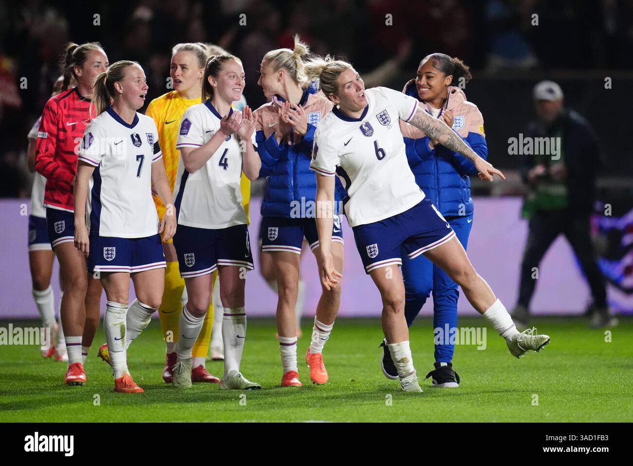 England's Millie Bright (right) after the UEFA Women's Nations League ...