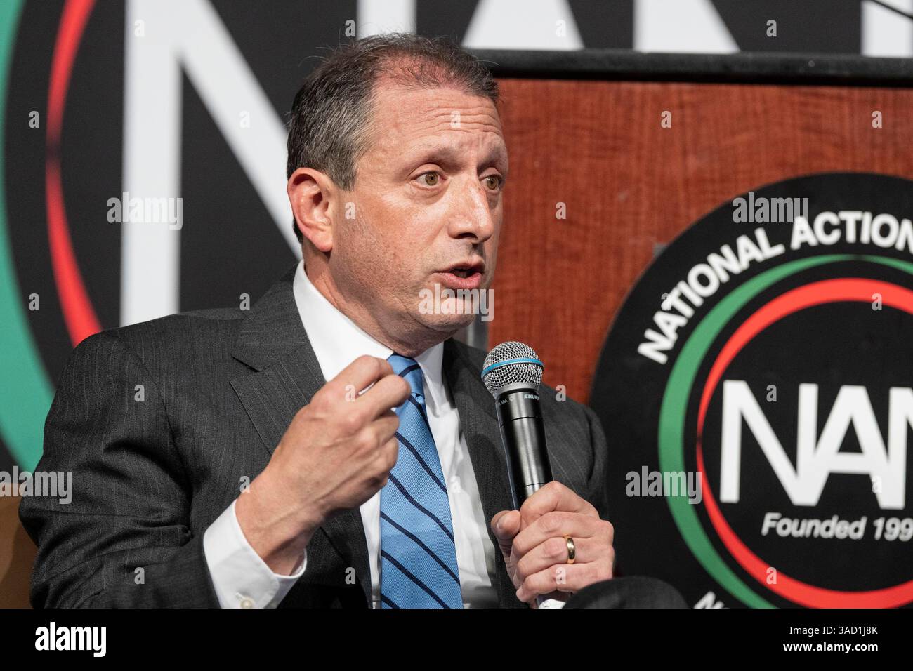 New York, New York, USA. 3rd Apr, 2025. City Comptroller Brad Lander ...