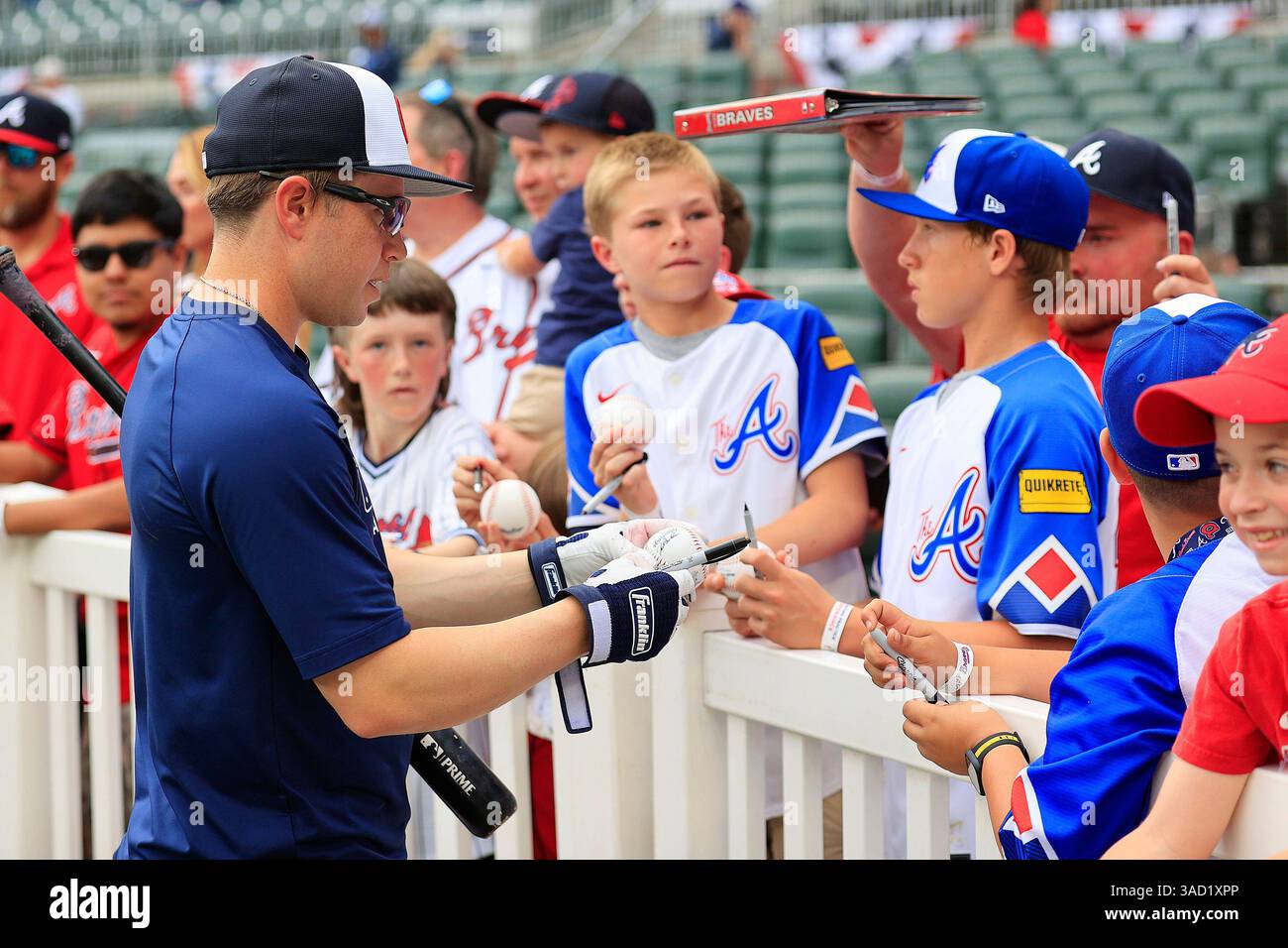 ATLANTA, GA - APRIL 04: Nick Allen #2 of the Atlanta Braves signs ...