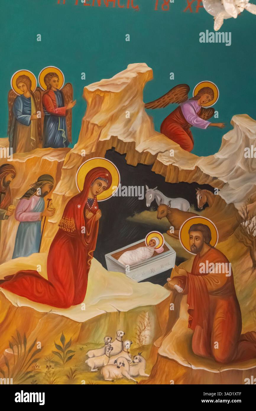 Cyprus, Paphos, Geroskipou, St.Nicholas Church, Interior view of ...