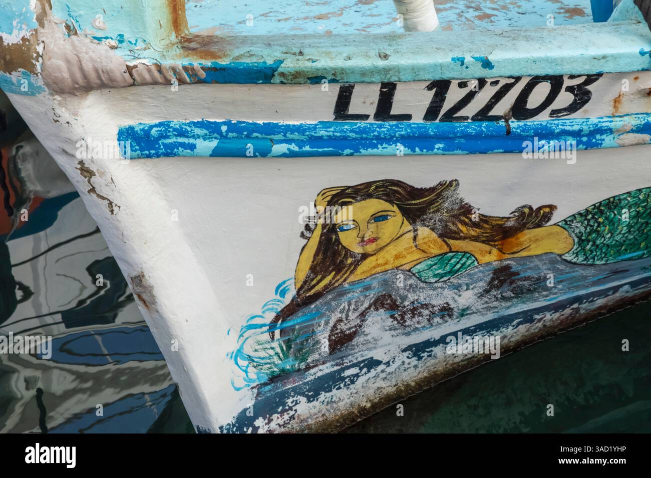 Cyprus, Paphos, Paphos Harbour, Colourful Fishing Boats Stock Photo - Alamy