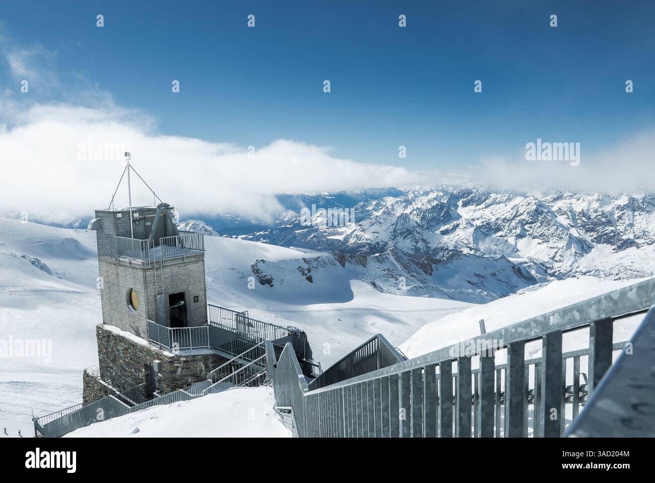 Stone Observation Tower with Balcony in the Swiss Alps Near Zermatt ...