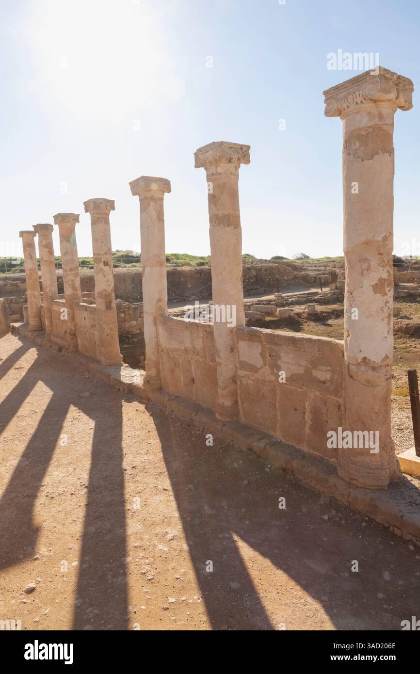 Cyprus, Paphos, Nea Pafos Archaeological Site, Pillars of the House of ...