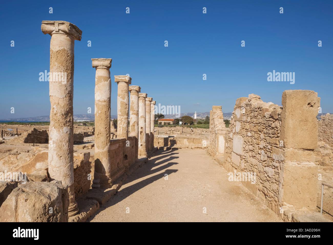 Cyprus, Paphos, Nea Pafos Archaeological Site, Pillars of the House of ...
