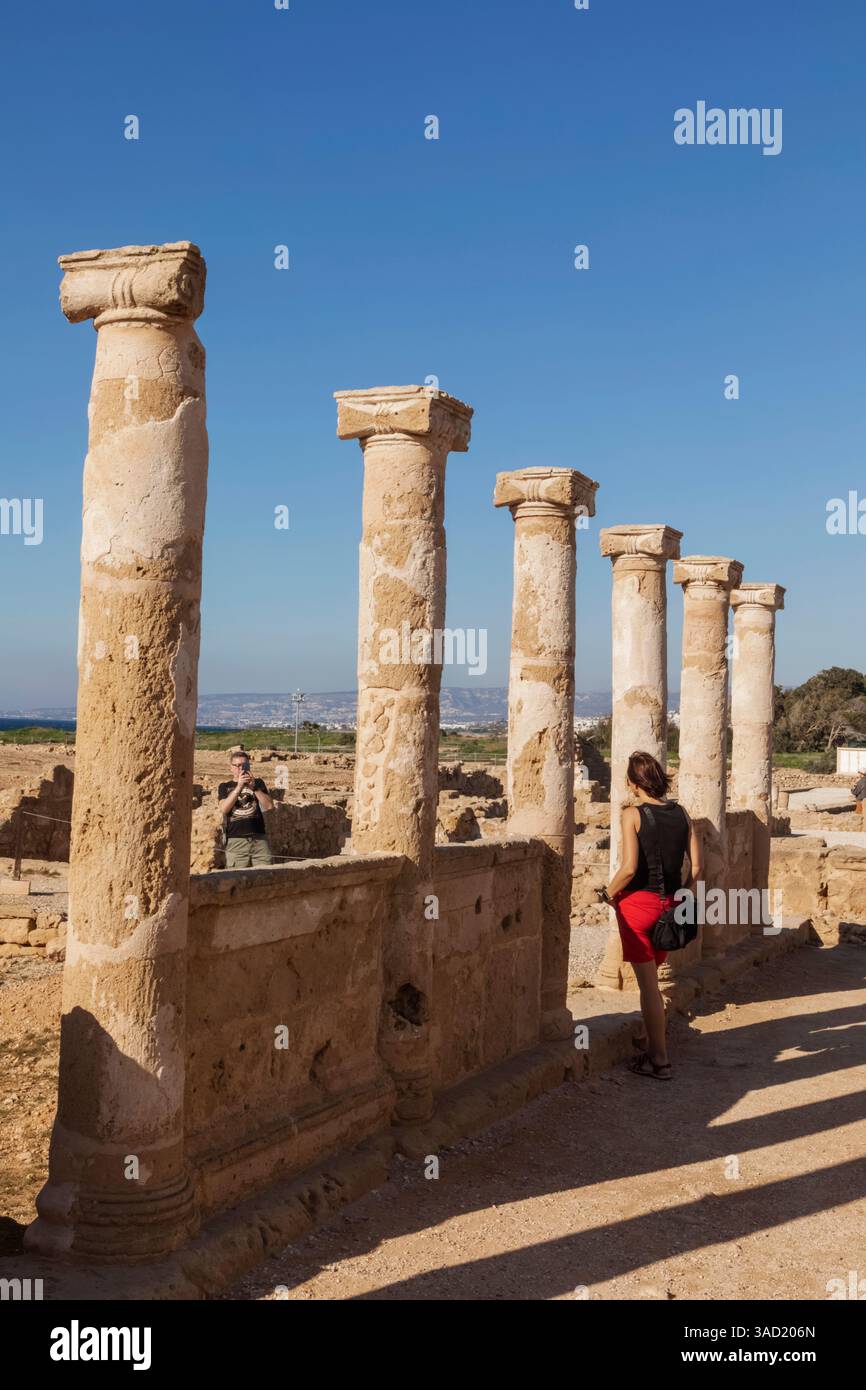 Cyprus, Paphos, Nea Pafos Archaeological Site, Pillars of the House of ...