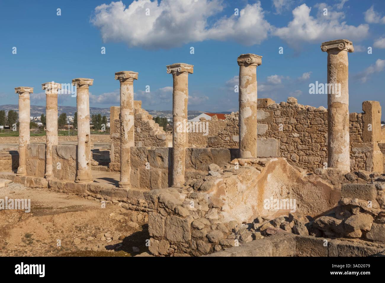 Cyprus, Paphos, Nea Pafos Archaeological Site, Pillars of the House of ...