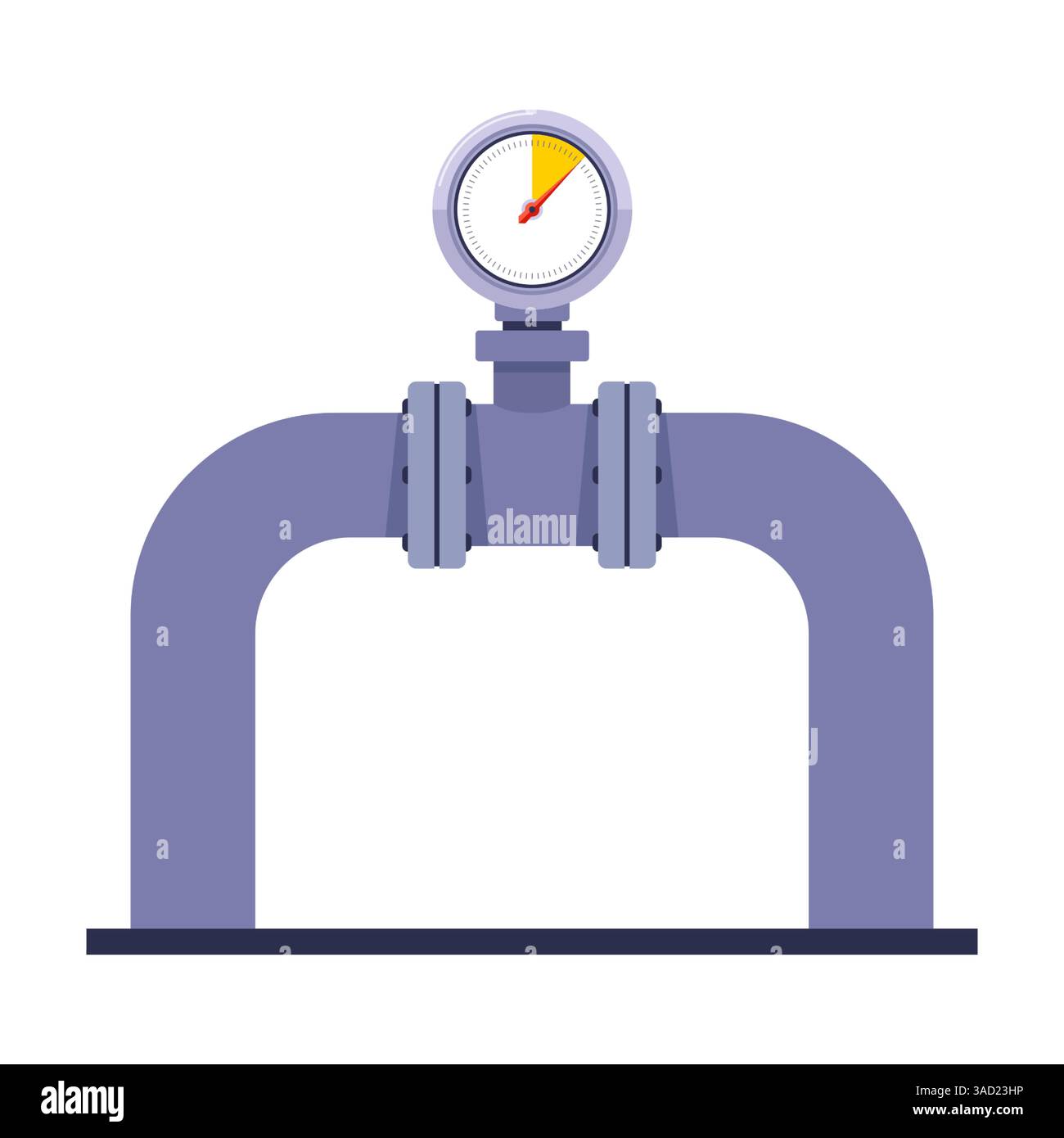 a device for measuring pressure in a pipe. the meter shows the water ...