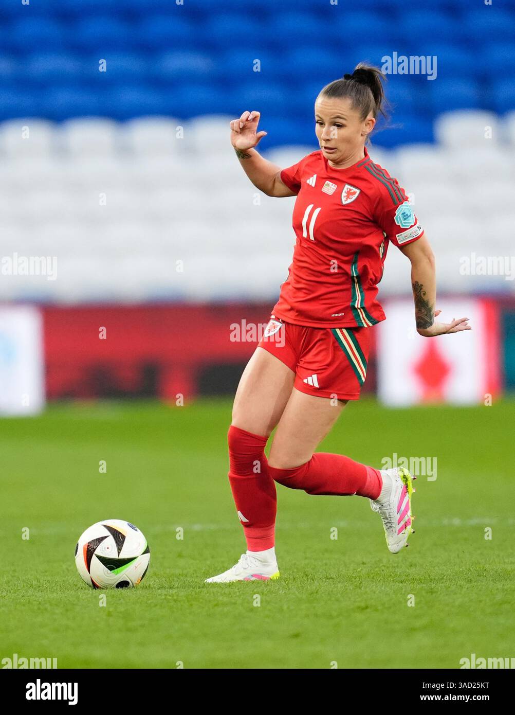 Wales' Hannah Cain during the UEFA Women's Nations League, League A ...