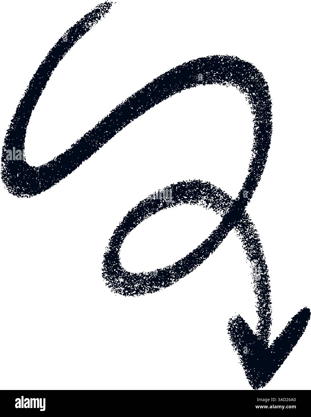 Doodle emphasis arrow icon. Design quirky twist zigzag line, spring ...