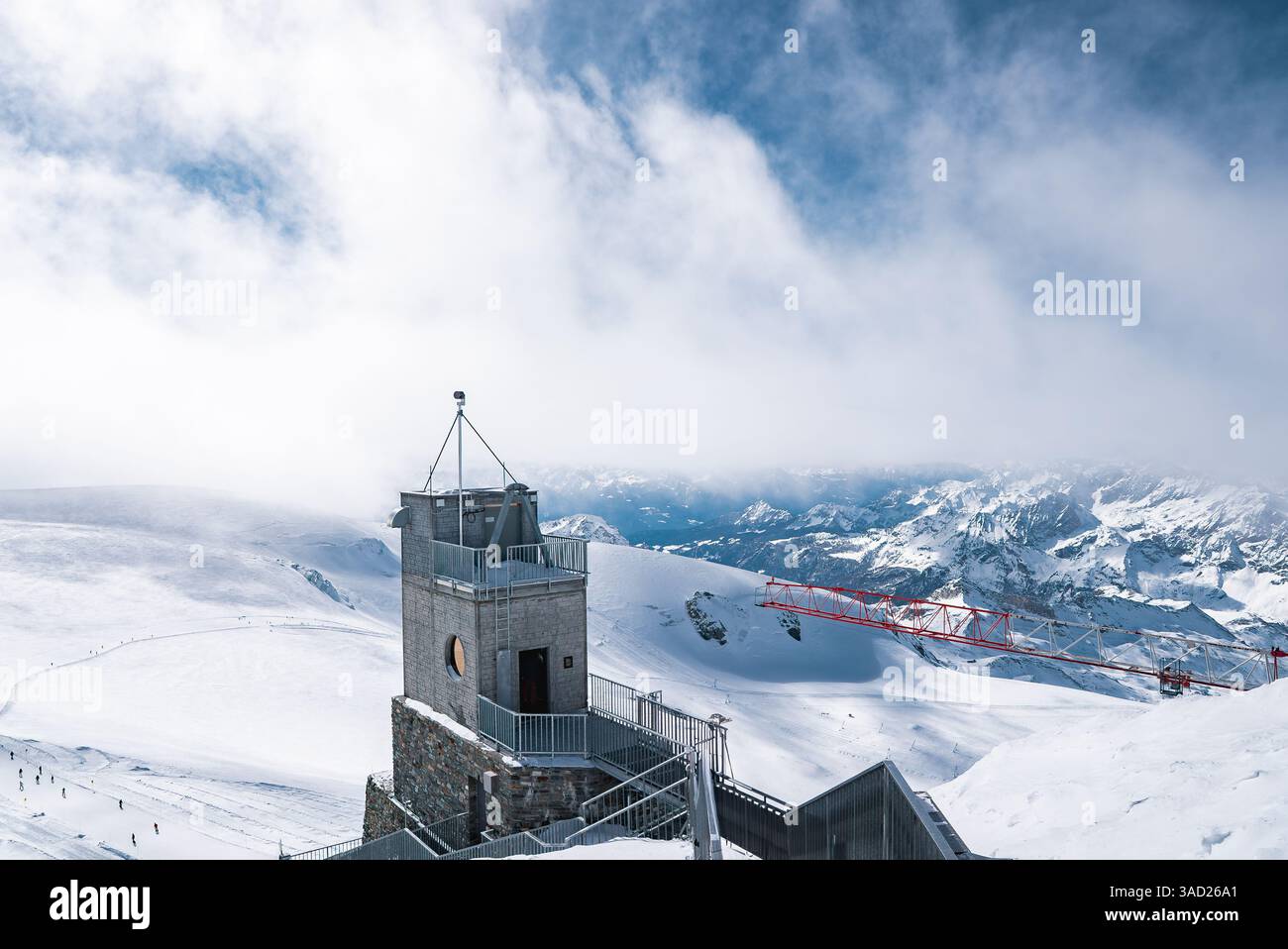 Observation Tower and Snowy Slopes at Zermatt Ski Resort, Switzerland ...