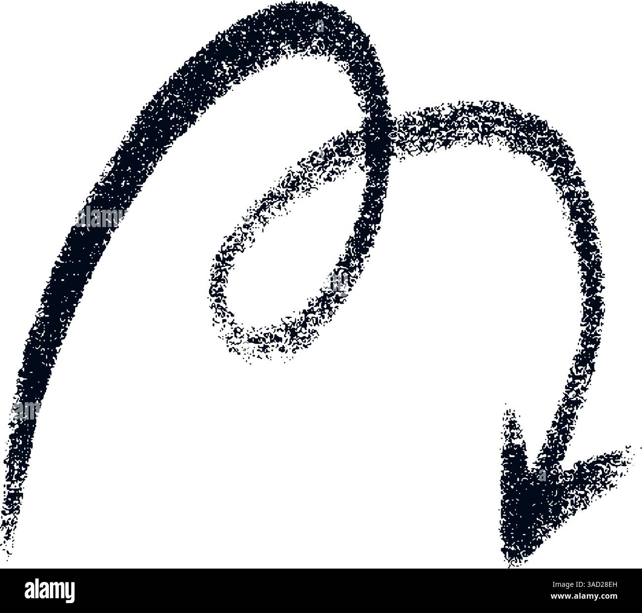 Doodle emphasis arrow icon. Design quirky twist zigzag line, spring ...