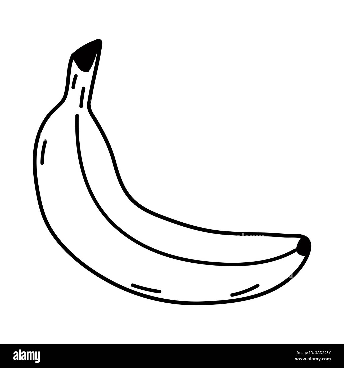 A simple illustration of a banana highlights its unique shape and ...