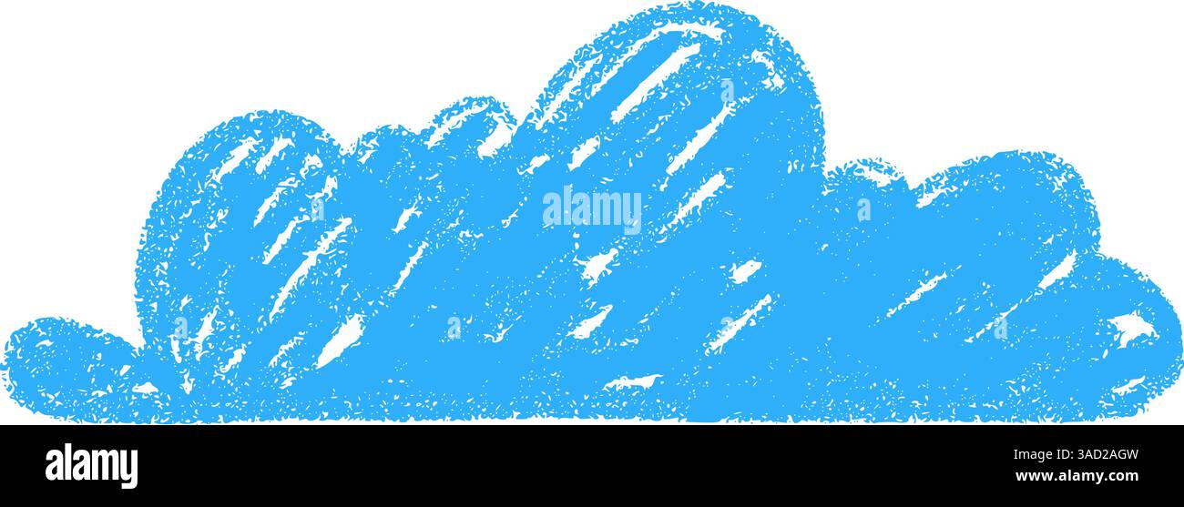 Pastel crayon clouds with chalky texture. Kid-friendly sky elements ...