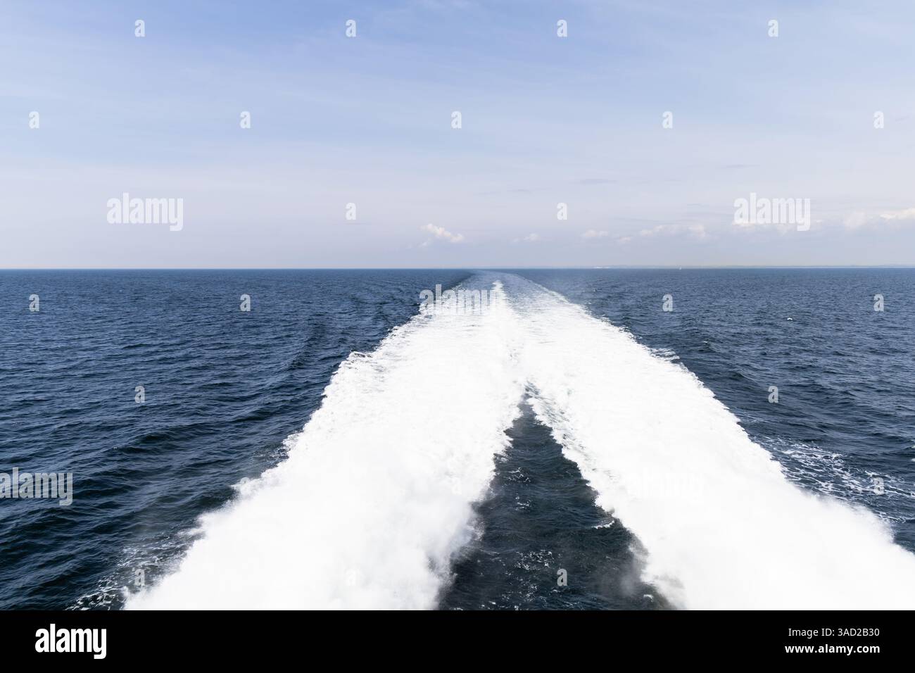 Water trail behind cruise ship. Summer travel concept. High quality ...