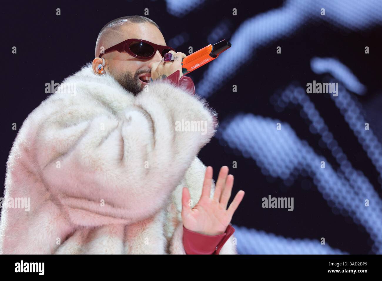 Madrid, Spain. 04th Apr, 2025. Maluma performs on stage at Movistar ...